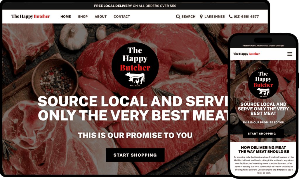 The Happy Butcher | KC Web Design