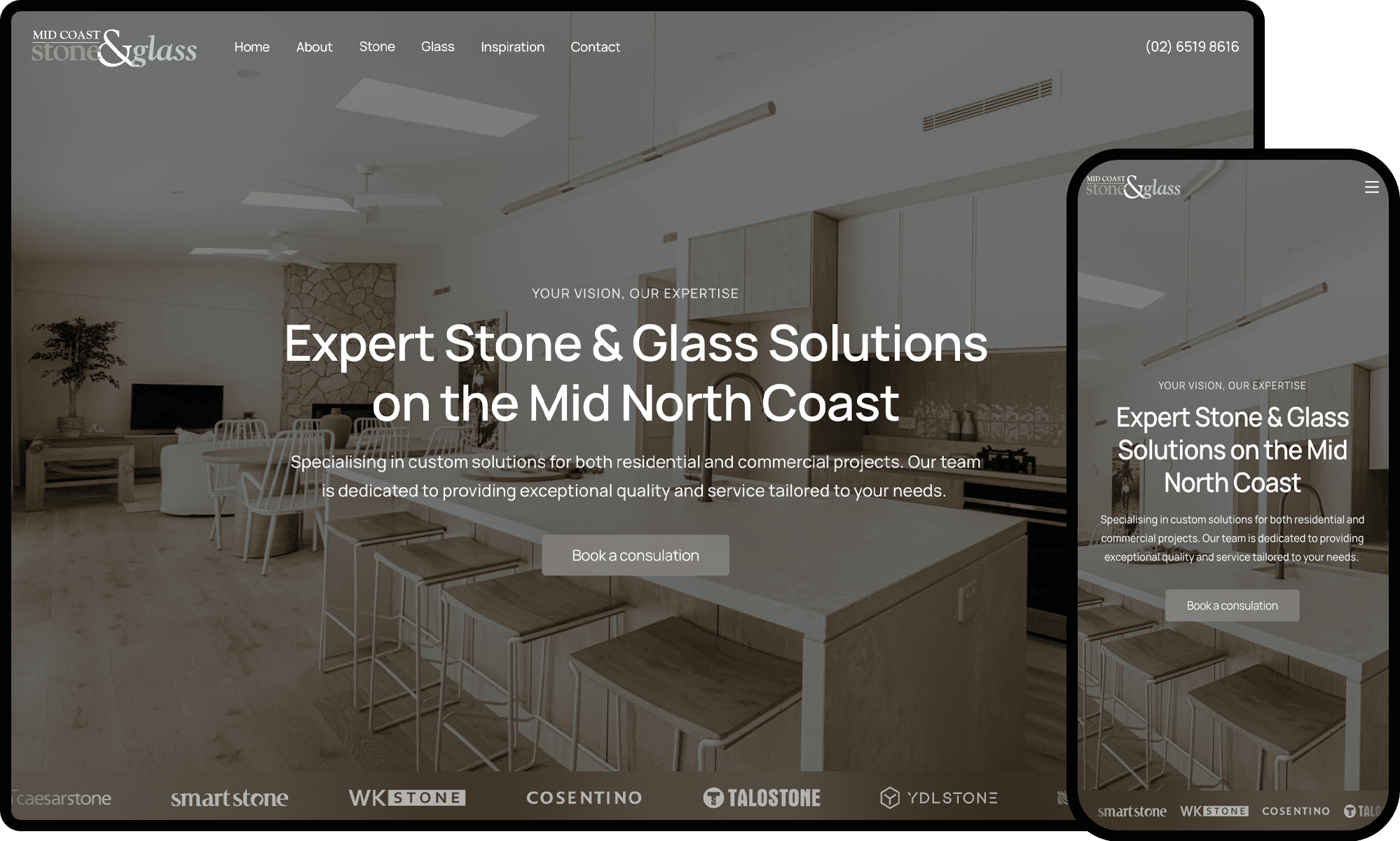 Mid Coast Stone & Glass - KC Web Design