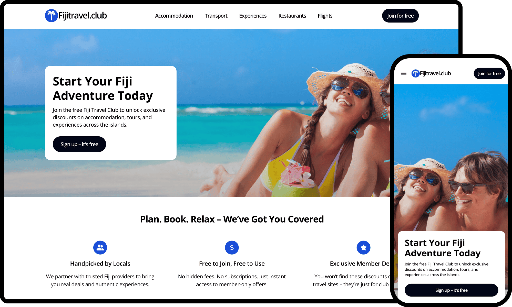 Fiji Travel Club - KC Web Design